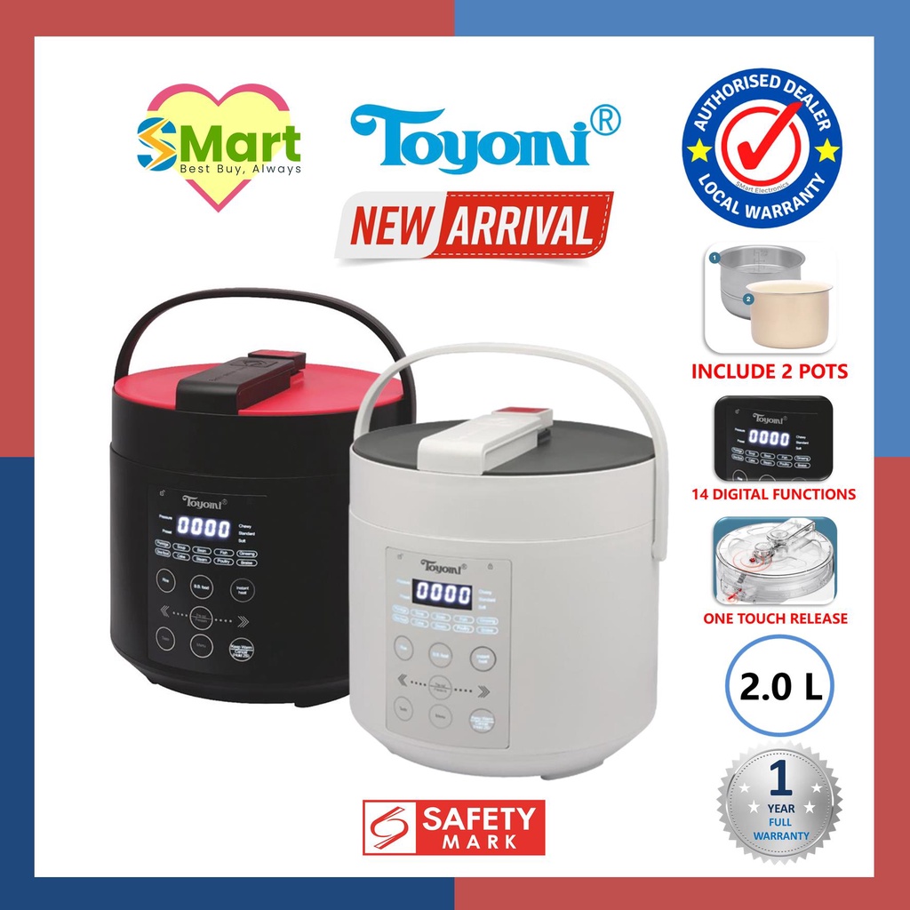 Toyomi 2L Pressure Cooker & Rice Cooker [PC 2001] | Shopee Singapore