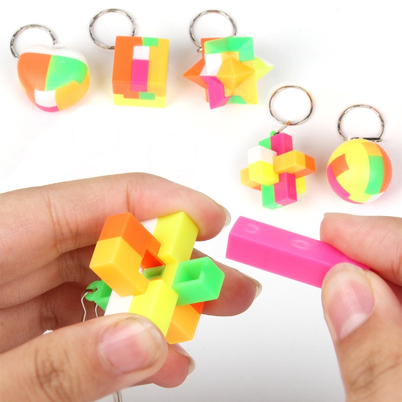 Plastic Kongming Lock Puzzle Mini Building Blocks Creative Nostalgic ...
