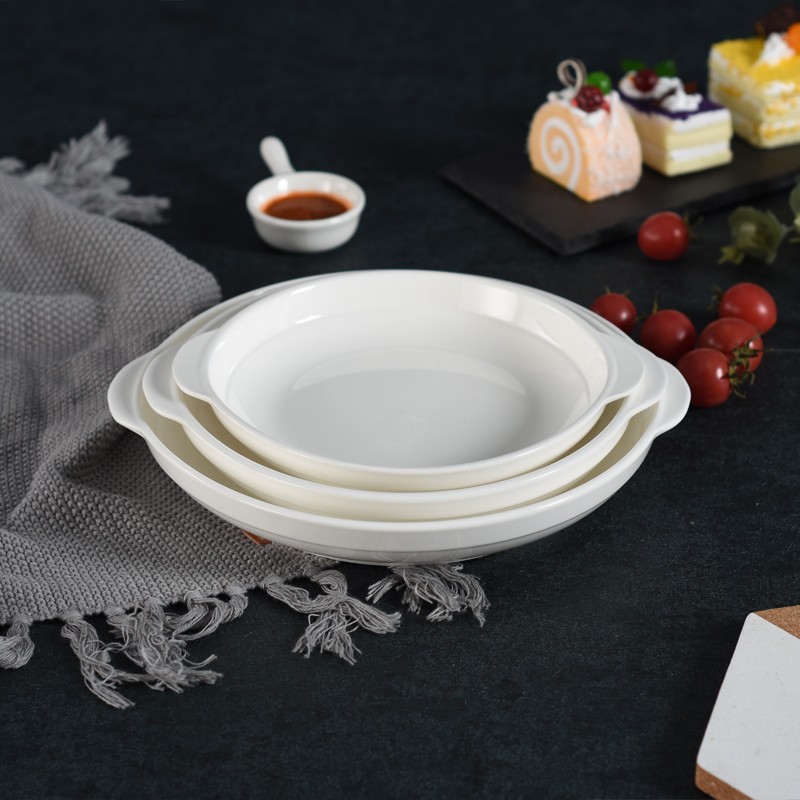 Porcelain Round Shape Plate With Handle 鲍鱼盘 | Shopee Singapore