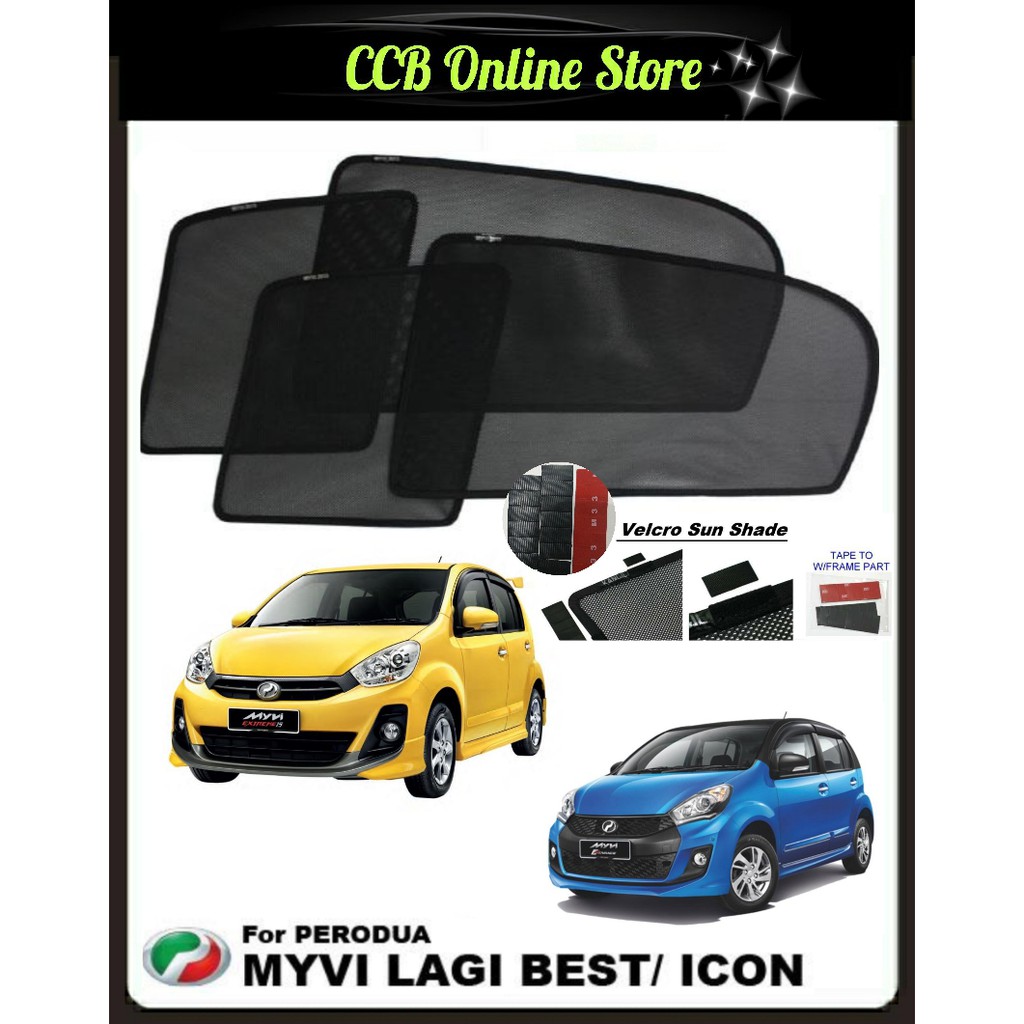 Custom Fit Magic Velcro Sun Shade For Perodua Myvi Lagi Best / Myvi ...