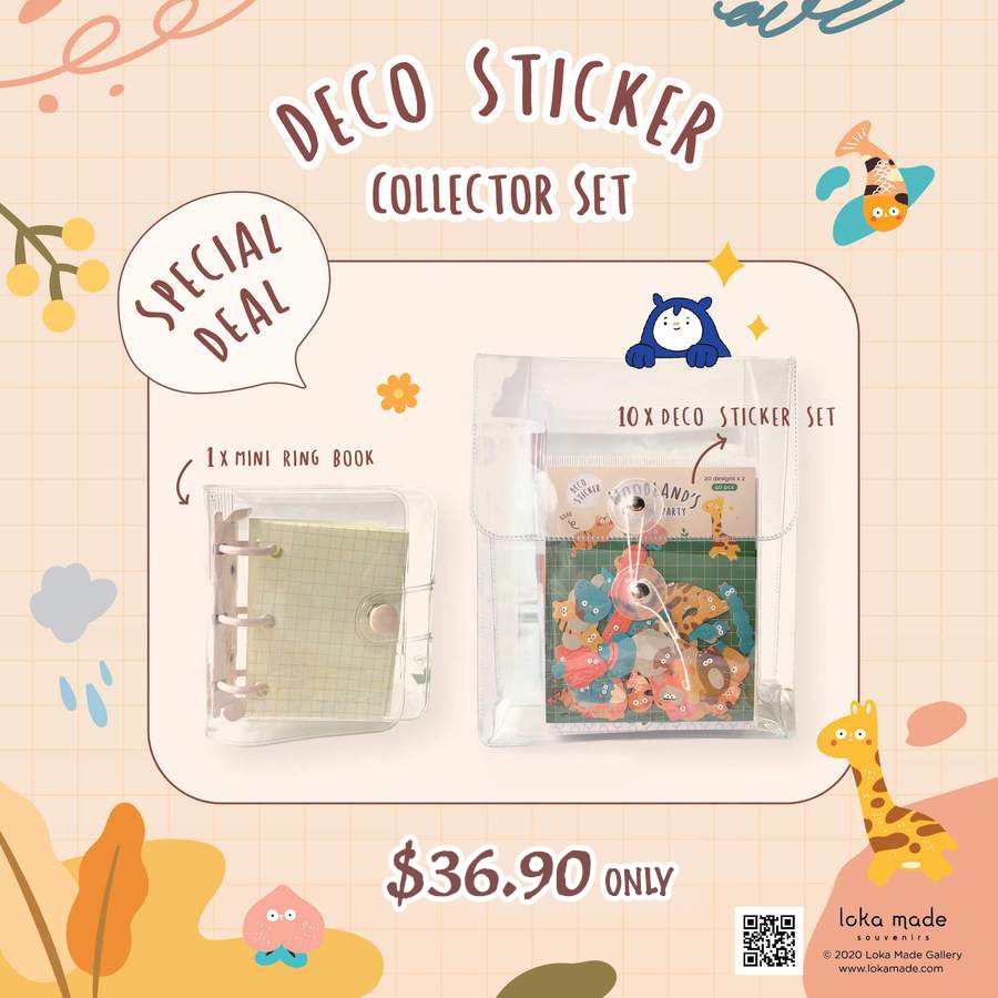 Loka Made Deco Sticker Collector Set (200 pieces stickers + Small Ring ...