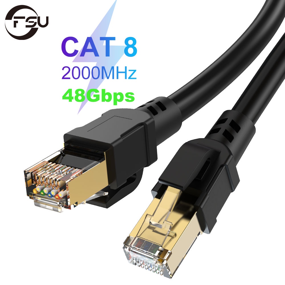 FSU 1m 2m 5m 8m CAT8 Ethernet Cable 40Gbps 2000MHz CAT 8 RJ45 Network Lan Patch Cord for PC ...