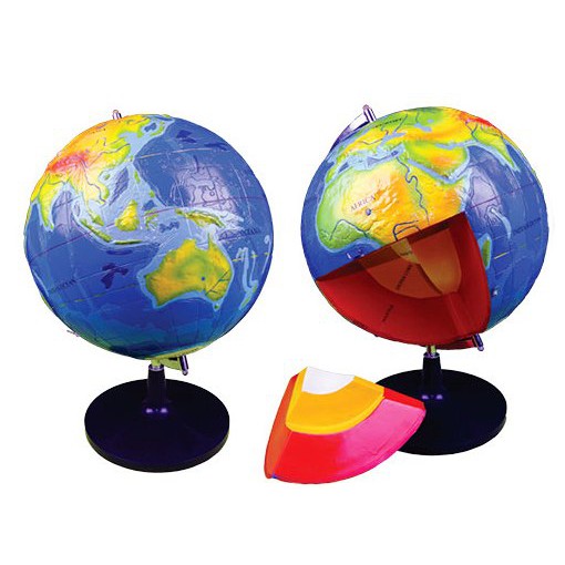 3D Relief Globe/ Model Bumi 3D Earth Internal Structure 32cm Geography ...