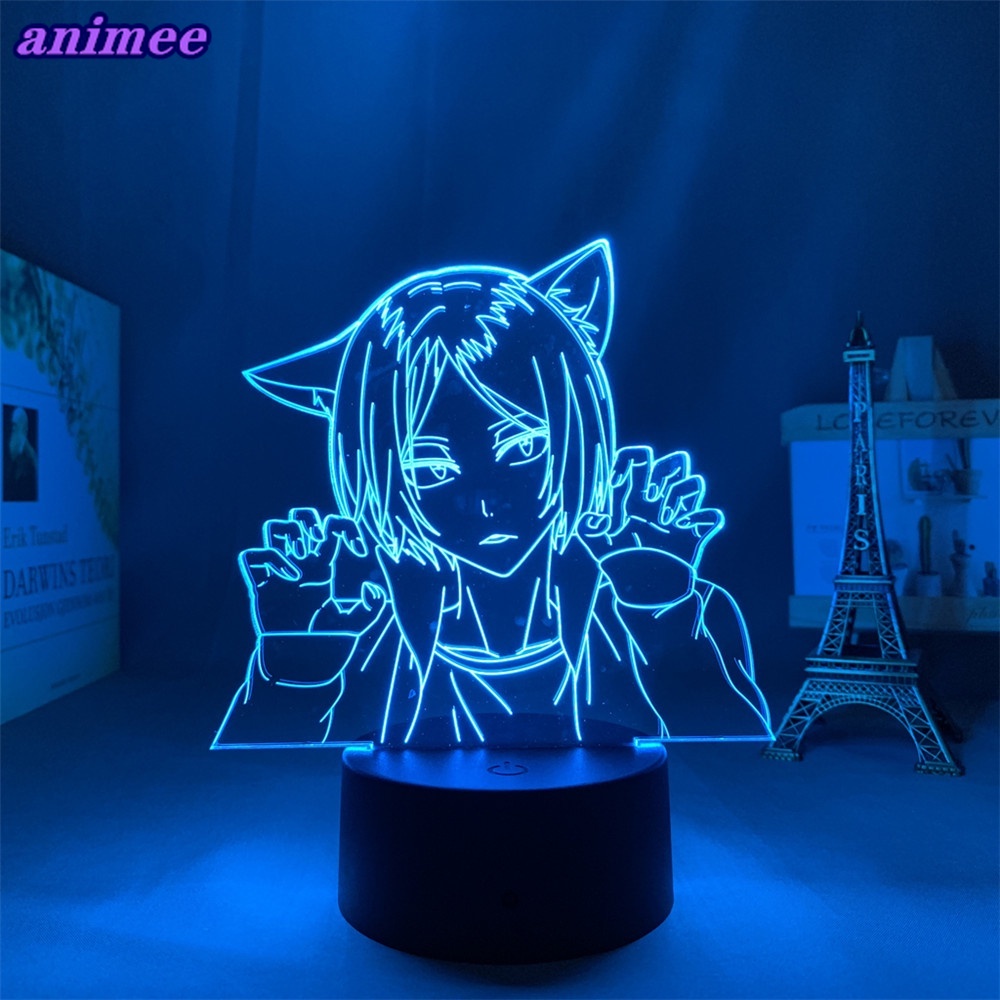 Haikyuu Night Light Figure Kenma Kozume Cat Colorful Colors Changing ...