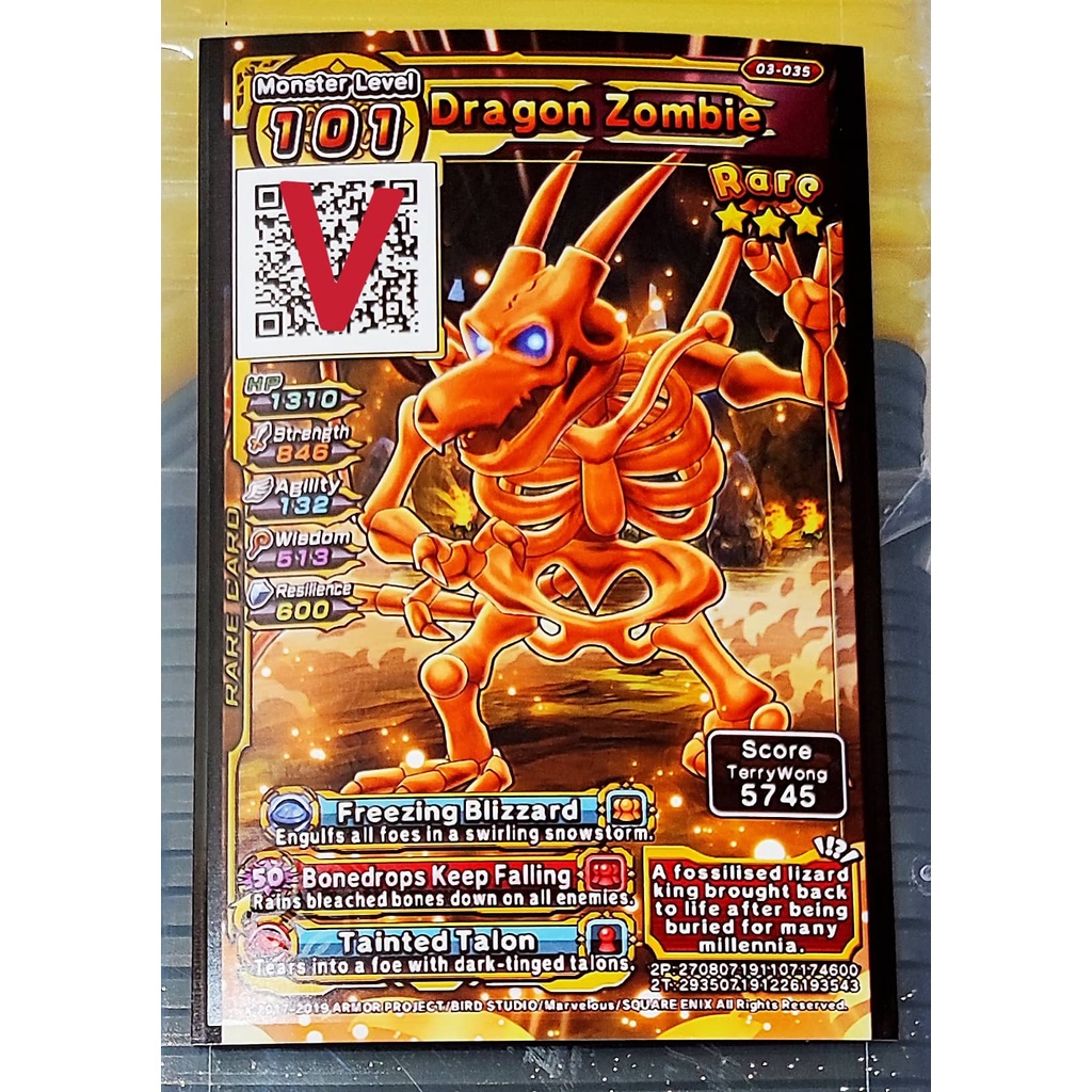 Dragon Quest (MY Ver.S3) Dragon Zombie 3 Monster Card | Shopee Singapore