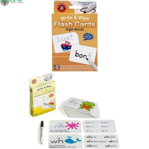 Write And Wipe Flash Card With Marker : Sight Words/Blending Consonants ...