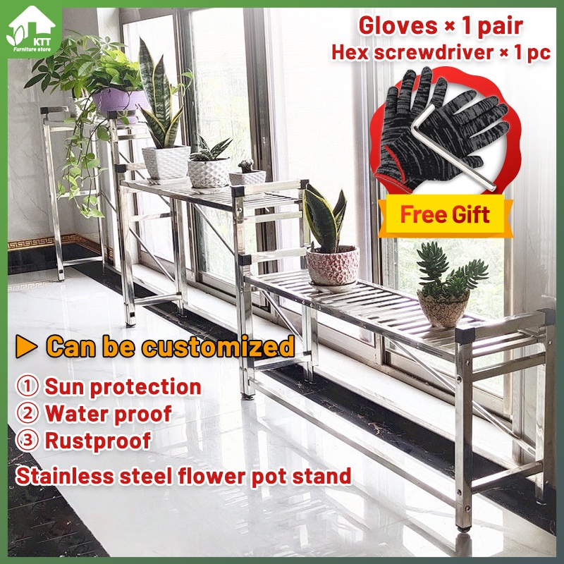KTT 花架 Plant rack outdoor Plant stand Flower rack Plant rack Stainless ...