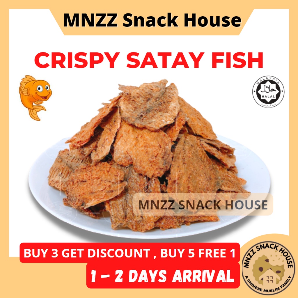 [ MNZZ ] 15 pack Satay Fish Crispy Crunchy Sate Ikan Groceries Snack ...