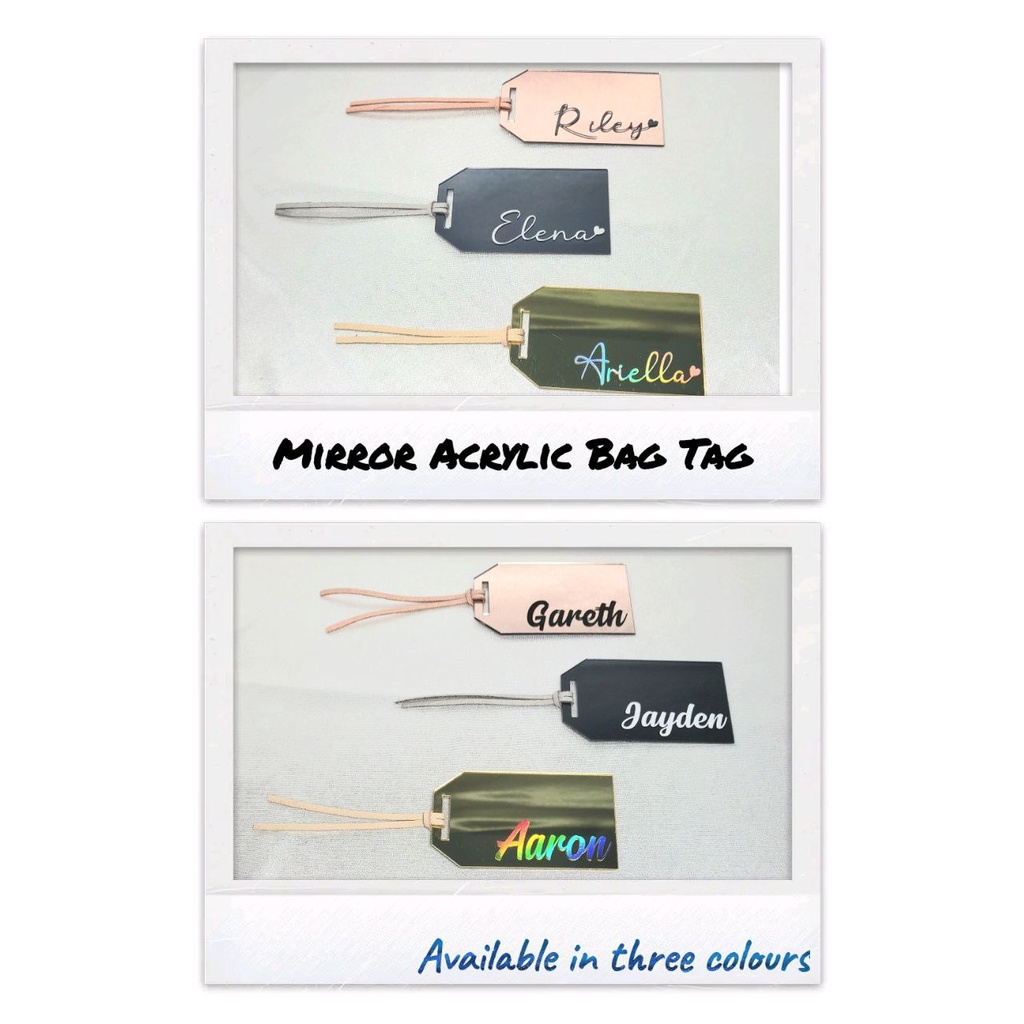 Personalised Acrylic Mirror Bag Tag | Shopee Singapore
