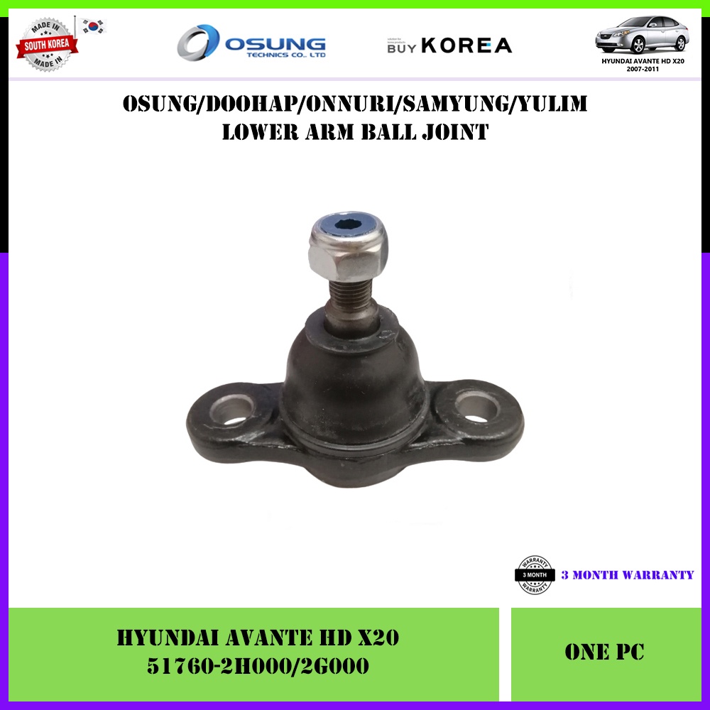Hyundai Avante HD X20 Lower Arm Ball Joint (51760-2H000/2G000) | Shopee ...