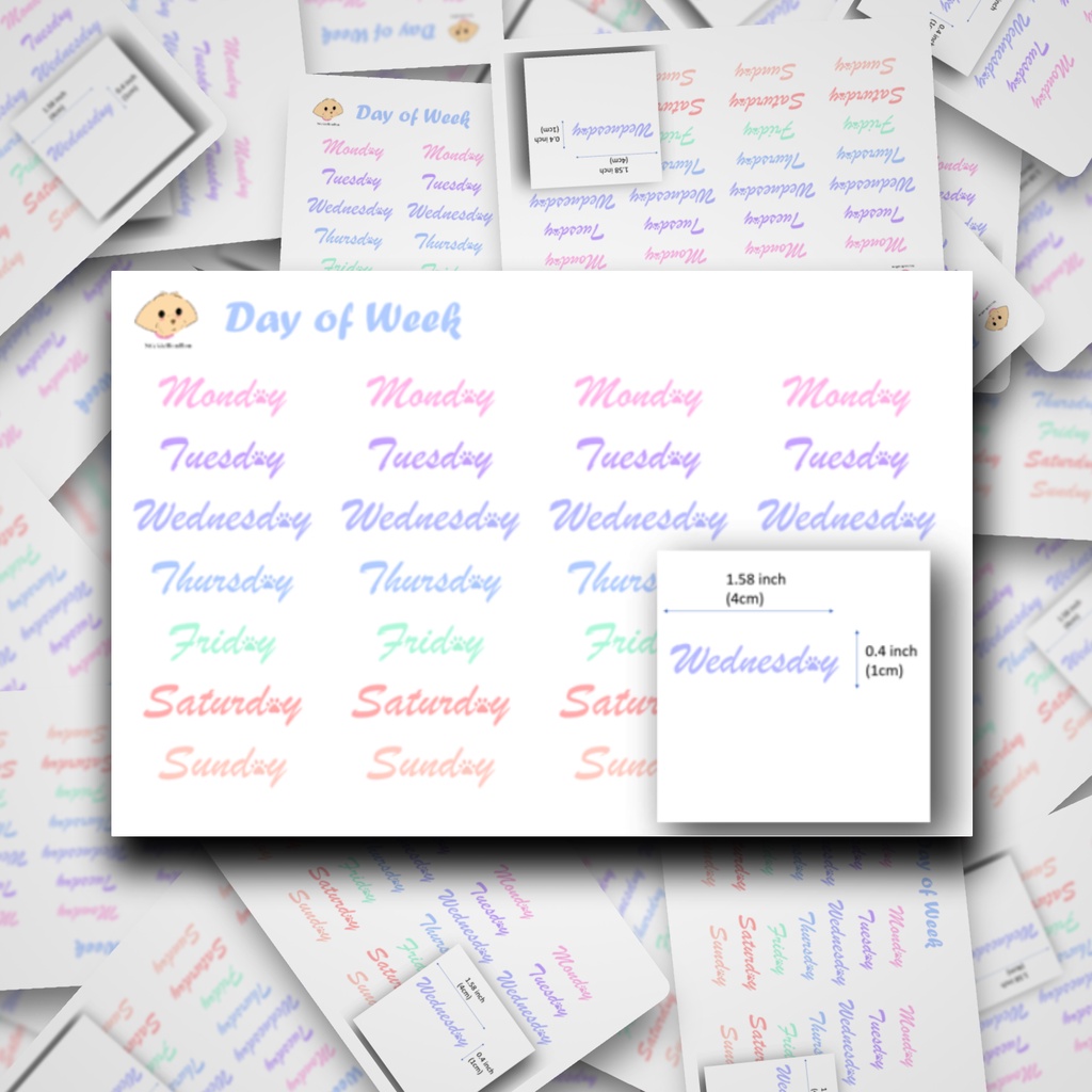 Paw Print Days of the Week Sticker, Vinyl Planner Sticker | Shopee ...