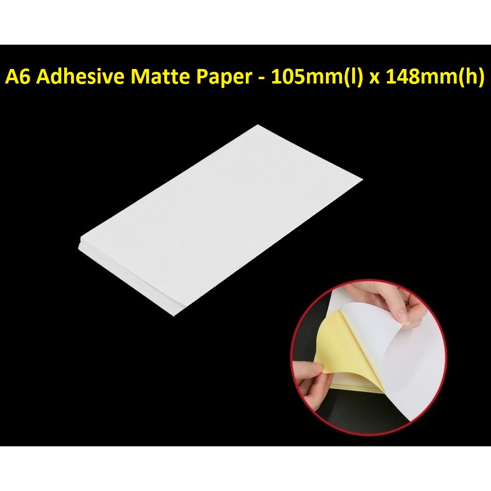 (SG Seller) A6 Adhesive Paper THICK Sticker Matte/ Glossy Label|Self ...