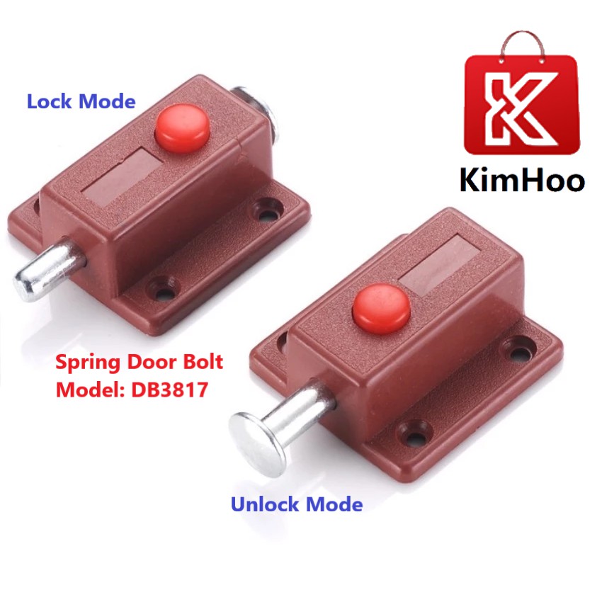 KIMHOO Window Push Button Spring Load Automatic Door Bolt Latches Lock ...