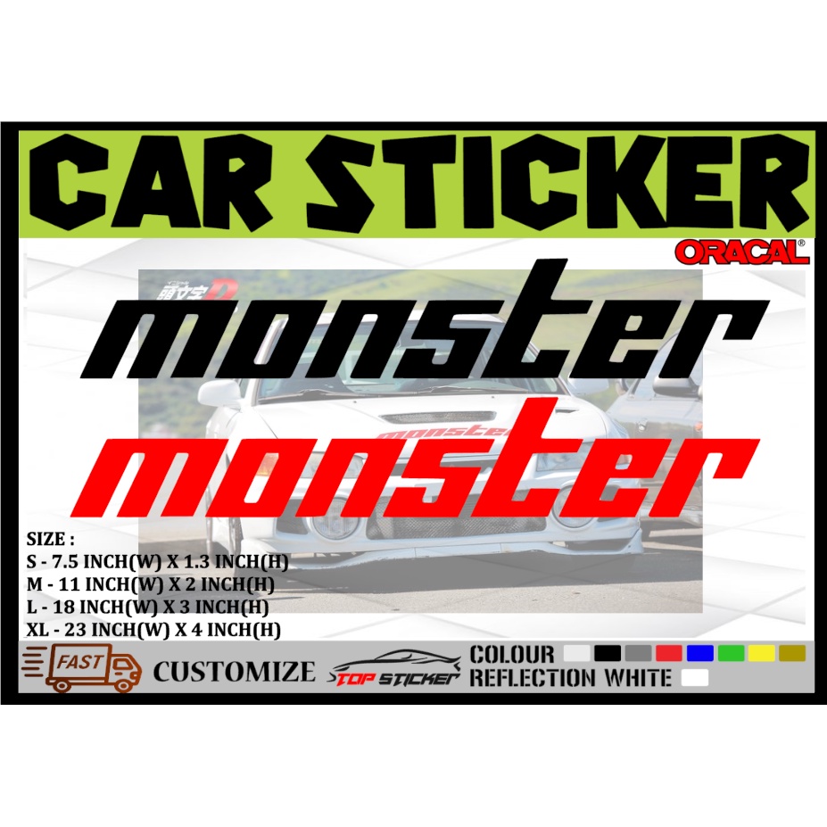 MONSTER CAR STICKERS KERETA STICKER INITIAL D EVO 3 EVO 4 MITSUBISHI ...