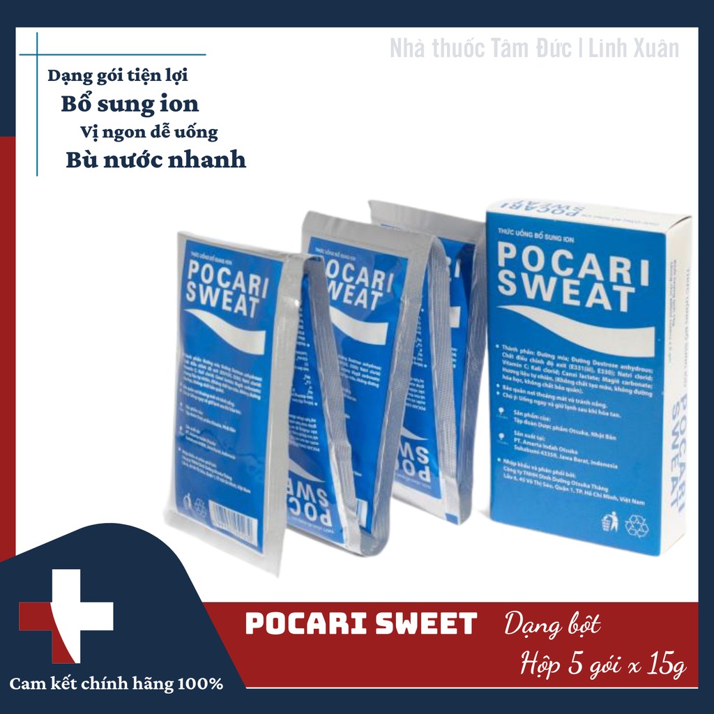 Pocari SWEAT POWDER BOX OF 5 PACKAGES X 15G - ION SUPPLEMENT, WATER ...