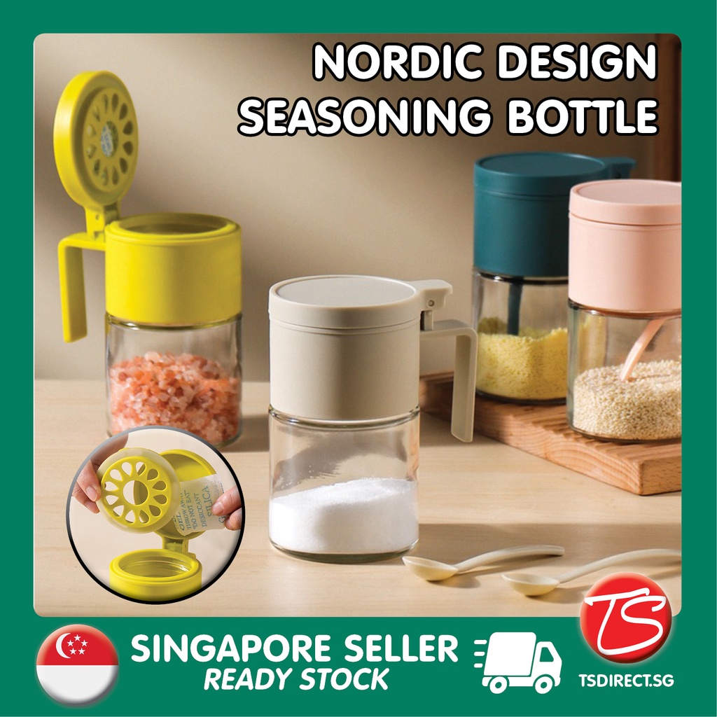 [ SG SELLER ] Nordic Design Seasoning Condiment Bottle Jar with Anti ...