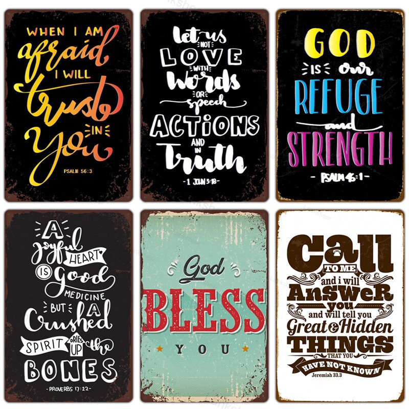 2024 Church Pray Christian Metal Tin Sign Home Pray Jesus Metal Plates ...
