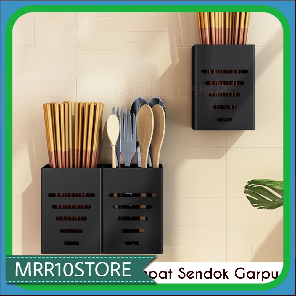 HITAM Aesthetic Black Plastic Wall Mounted Hanging Kitchen Rack Spoon ...