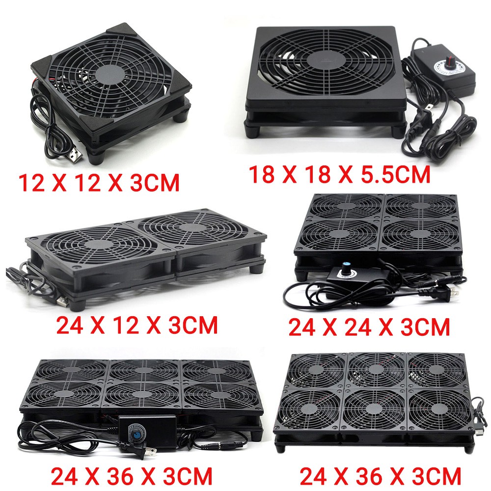 2500RPM USB Powered Cooling Modem Router TV Box 5V Dual USB Powered ...