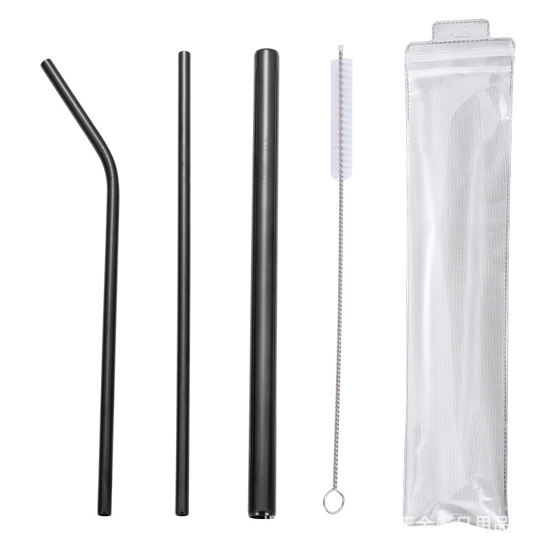 Set Stainless Steel Straws Metal Drinking Straws Straight 5Pcs / Curve ...