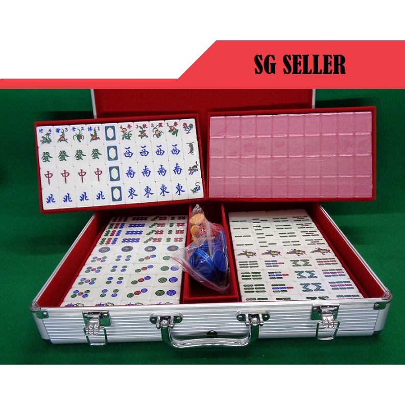 A1 Size Crystal Pink Mahjong Set With Aluminum Case (size 37mm ...