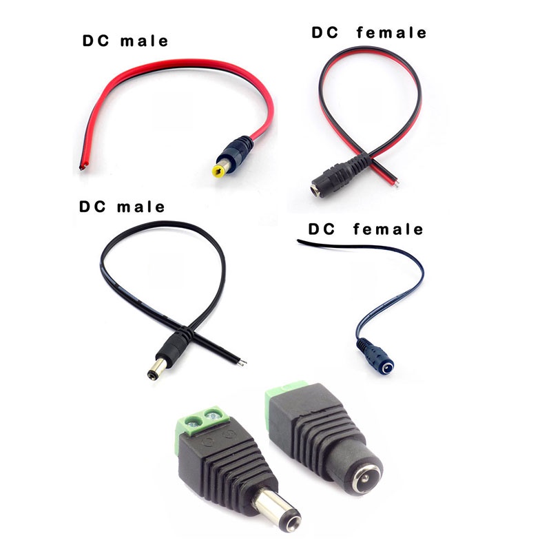 5.5mm *2.1mm Plug 12V DC Power Supply Jack Male Female Connector Wire ...