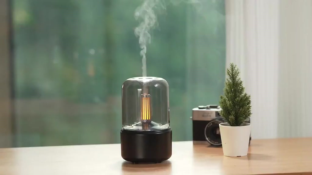 New USB Essential Oil Aroma Diffuser Desktop Atmosphere Candle Light ...