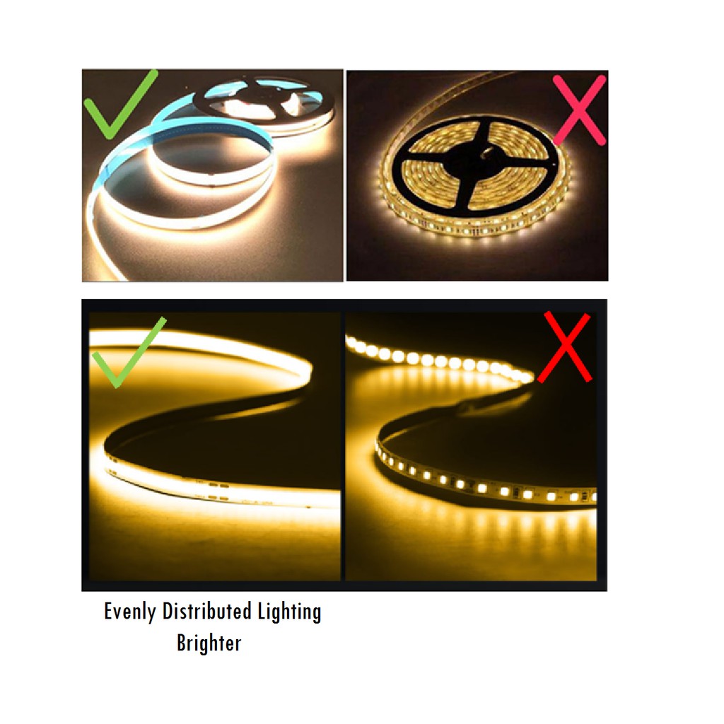 12V 24V COB LED Striplight Strip Light Dimmable Extra Bright Improved ...