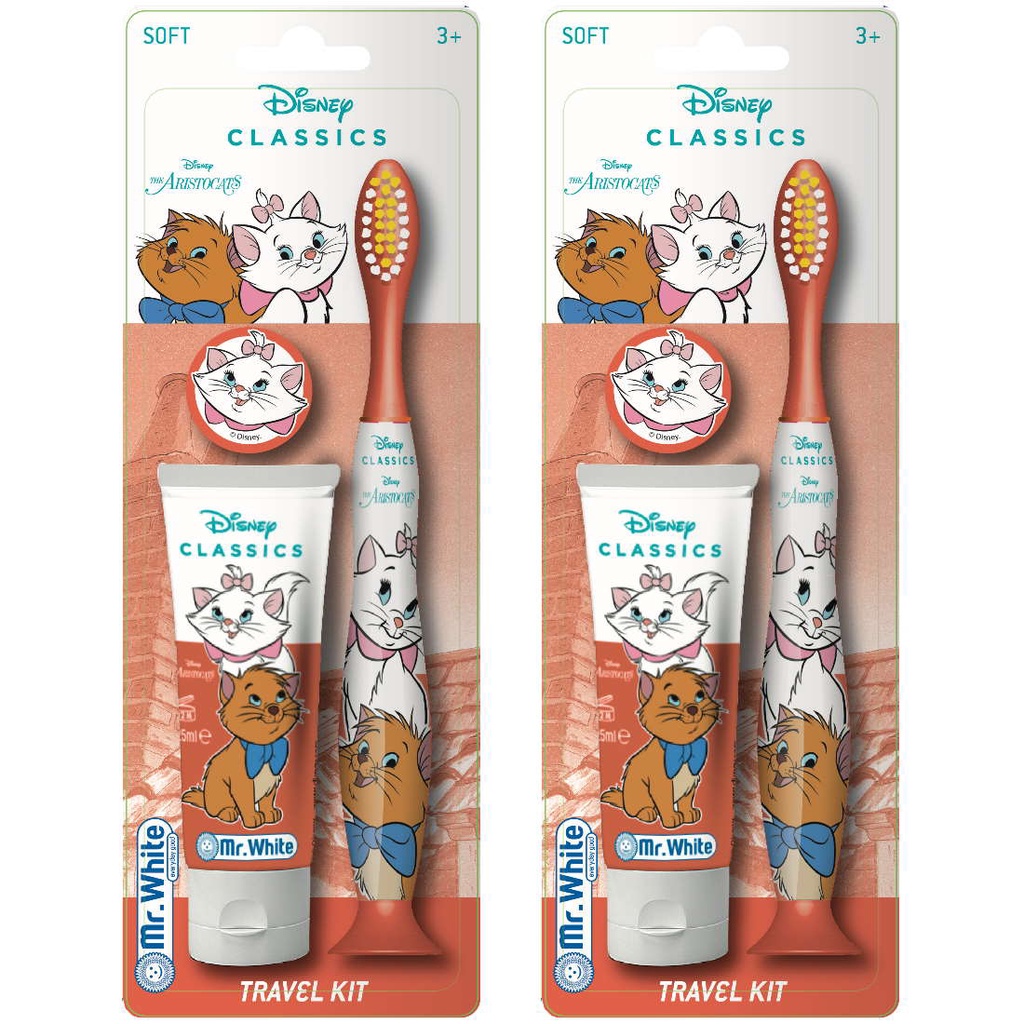 (BUNDLE OF 2) MR WHITE THE ARISTOCATS TRAVEL KIT TOOTHBRUSH WITH ...
