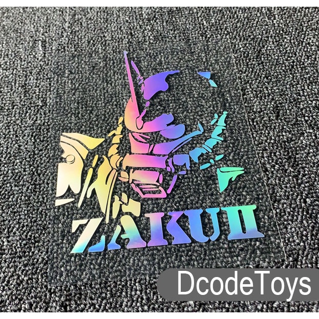 Zaku II Head Refraction Rainbow Stickers - gundam gunpla RX-78 red ...