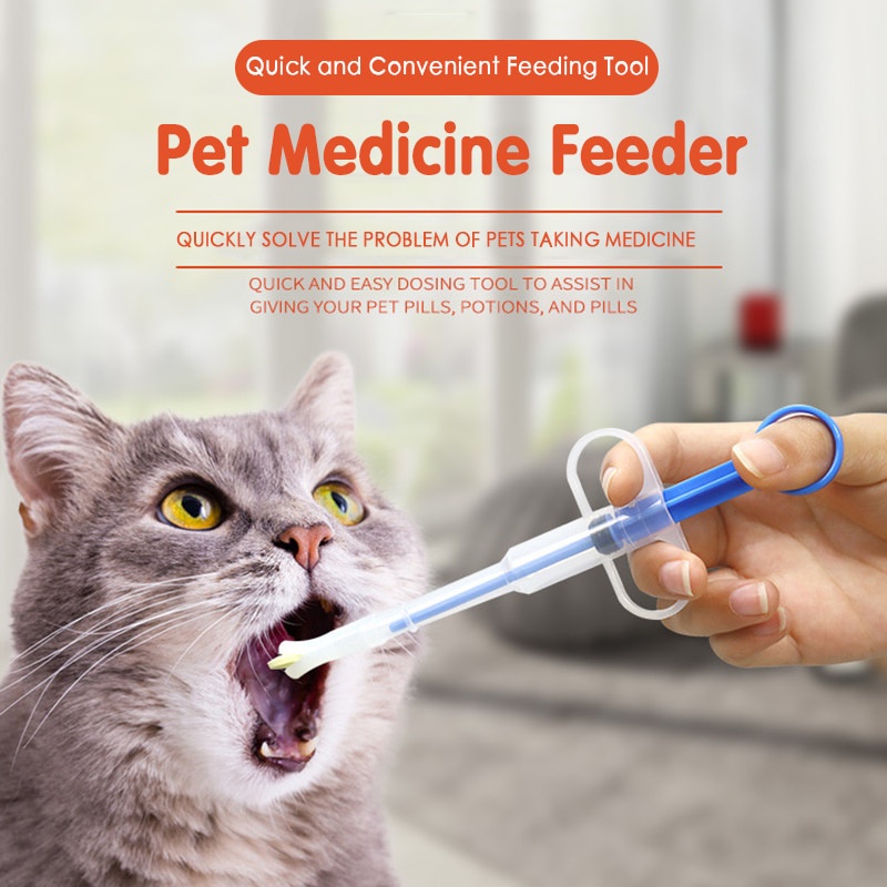1PCS Pet Medicine Feeder Syringe Tablet Pill Piller Push Dispenser ...