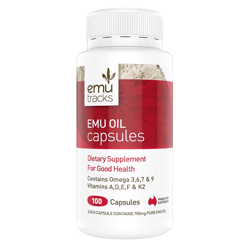 Emu Tracks Emu Oil Capsules - 100/200s. Contains Omega 3, 6, 7 & 9 and ...