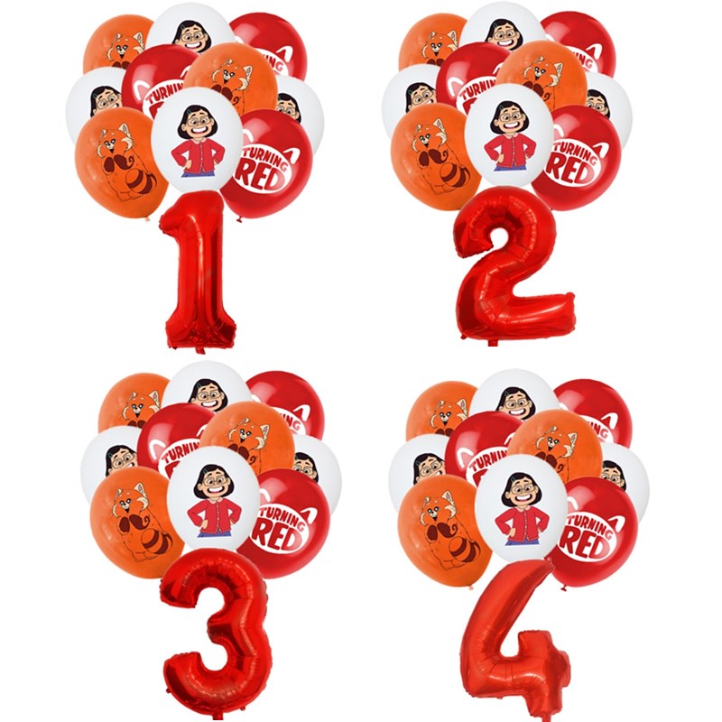 1set Turning Red Theme Balloon Set Decoration Baby Shower Kids Birthday ...