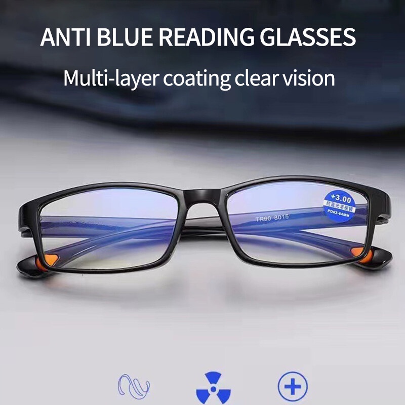 PTQ Anti Blue-Ray Reading Glasses TR90 Eyewear Glasses Resin HD Reading Glasses | Shopee Singapore