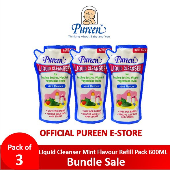 Pureen Liquid Cleanser Refill Pack 600ml x 3 Packs | Shopee Singapore