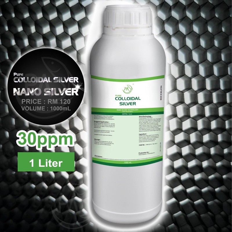 PA PureColloidal Silver (1000ml) Premium Colloidal Nano Silver Water ...