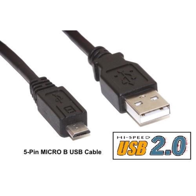 USB 2.0 A-Male To Micro B (Micro USB) Charging and Data Cable 1m/1.5m/3m (U2 MICRO 5P) | Shopee ...
