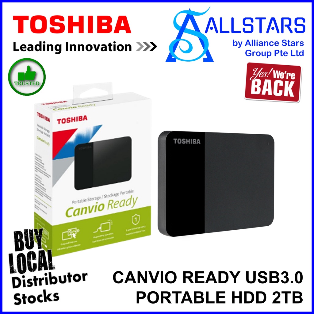 Toshiba 2TB Canvio Ready Portable Storage 2.5 inch USB3.0 External HDD ...
