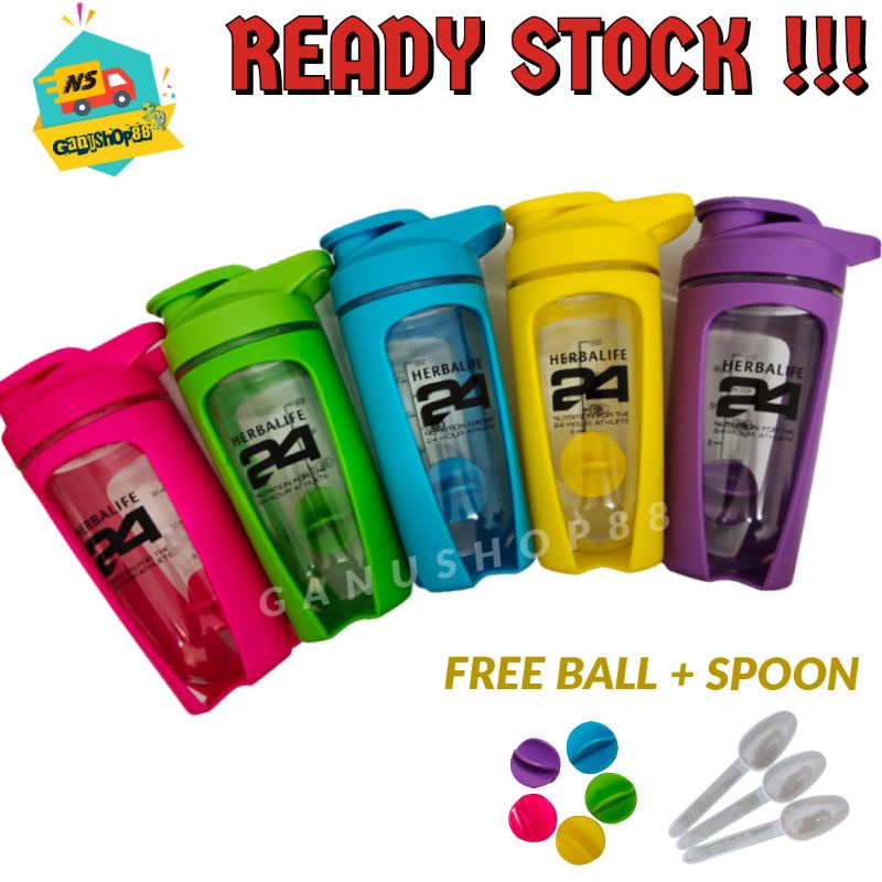 HERBALIFE 24 SHAKER BOTTLE WITH PLASTIC BALL BOTOL AIR | Shopee Singapore