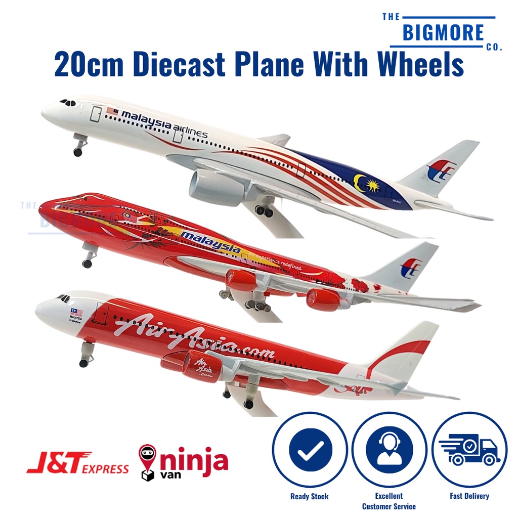 20cm Models NEW Airplane Model Diecast Kapal Terbang With Wheels Tyre ...