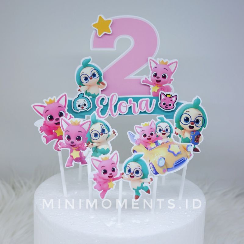 Custom 3D Cake Topper with Pinkfong and Hogi Pingfong Baby Shark ...