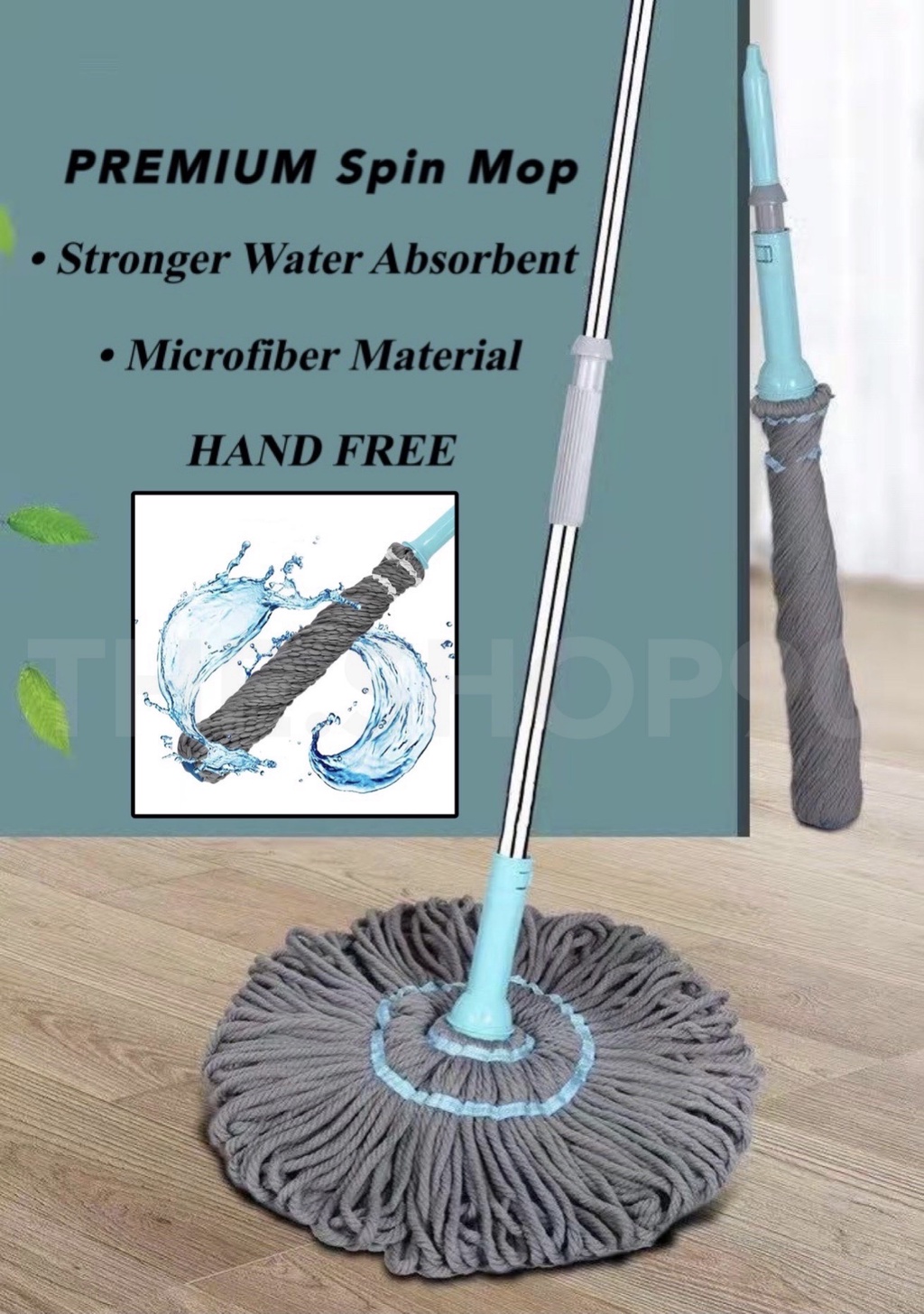Premium grade Spin mop Twist mop Adjustable hand free self twist ...