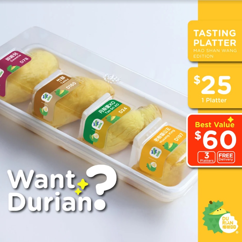 DurianBB Durian Tasting Platter - Mao Shan Wang / Musang King (D78 ...