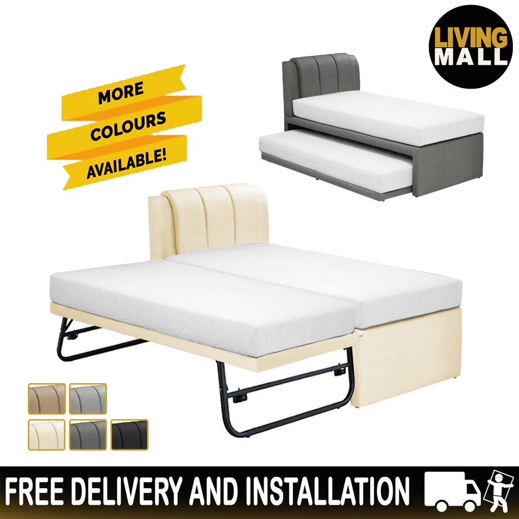 Living Mall Carlin Single and Super Single Pull Out Bed Frame with ...