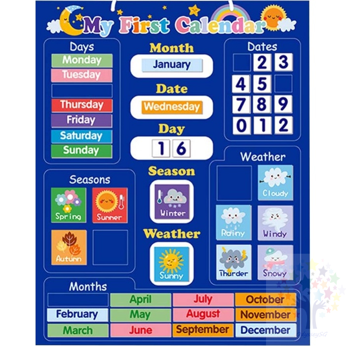 Kids Magnetic Calendar Kit - My First Calendar -Educational Toy ...