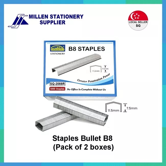 Suremark B8 Bullets Staples Refill SQ2088R (Box of 2) [Millen ...