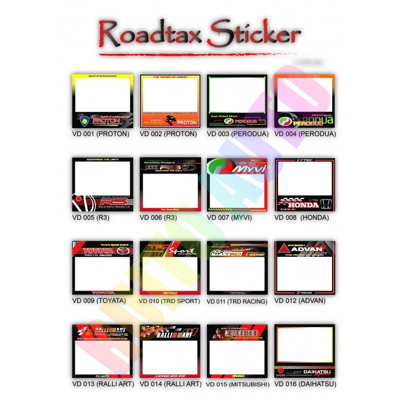 Car Road Tax Sticker for Big Size Roadtax | Shopee Singapore
