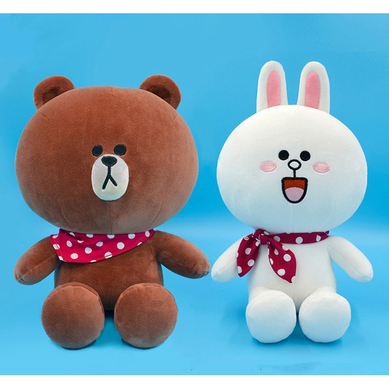 【Yooki】Line Friends Brown Bear Doll Cony Rabbit Plush Toy Girl Stuffed ...