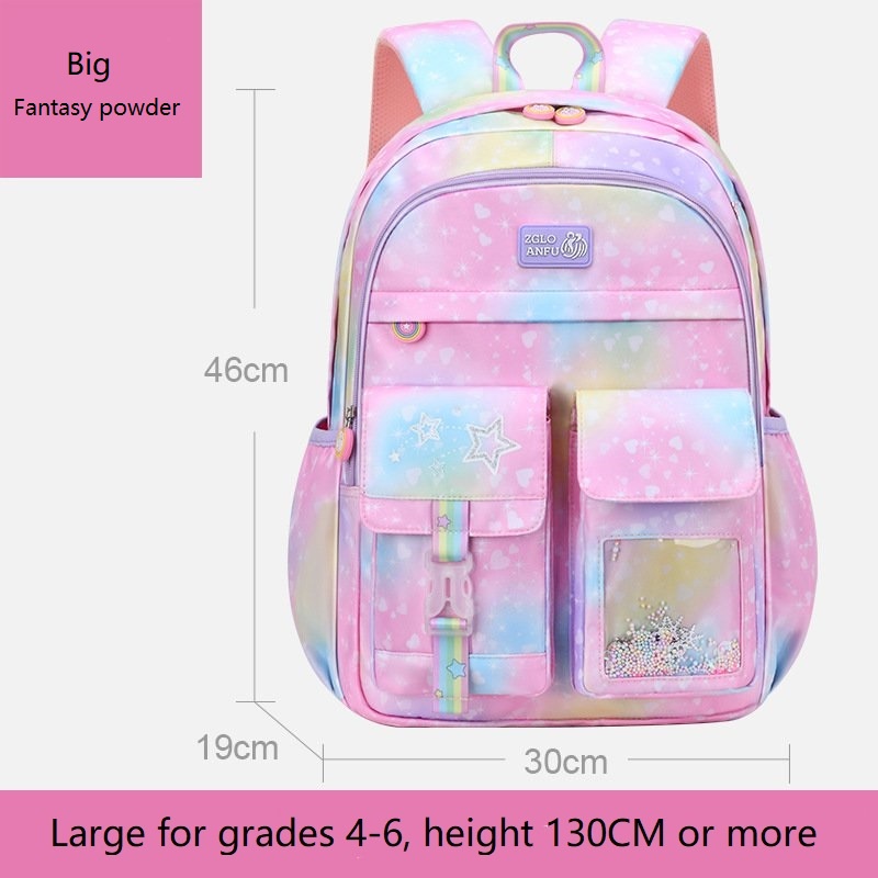 Elementary School Bag Cute Female Ridge Protection Gradient Backpack Waterproof Children's ...