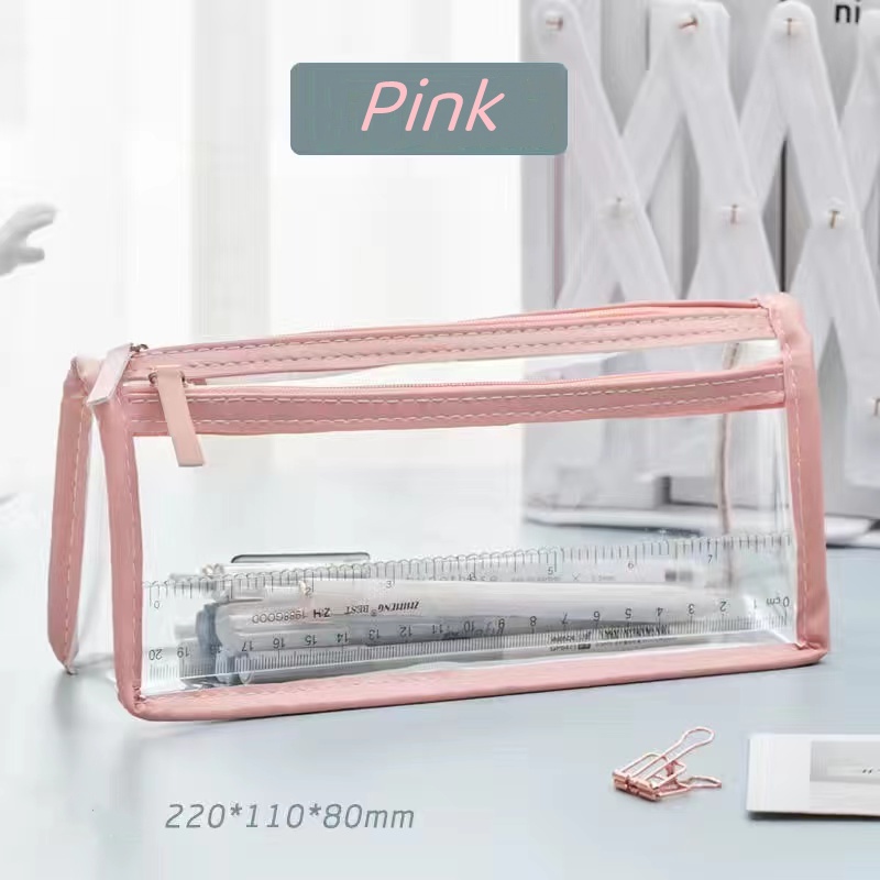 Double Layer Transparent Pencil Case,Large Capacity Waterproof Student ...